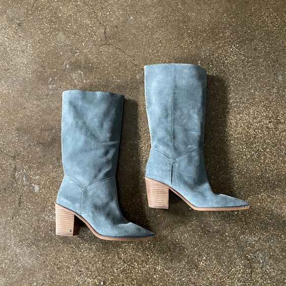 Sam Edelman | Shoes | Light Greyish Blue Sam Eldeman Suede Cowboy Style ...
